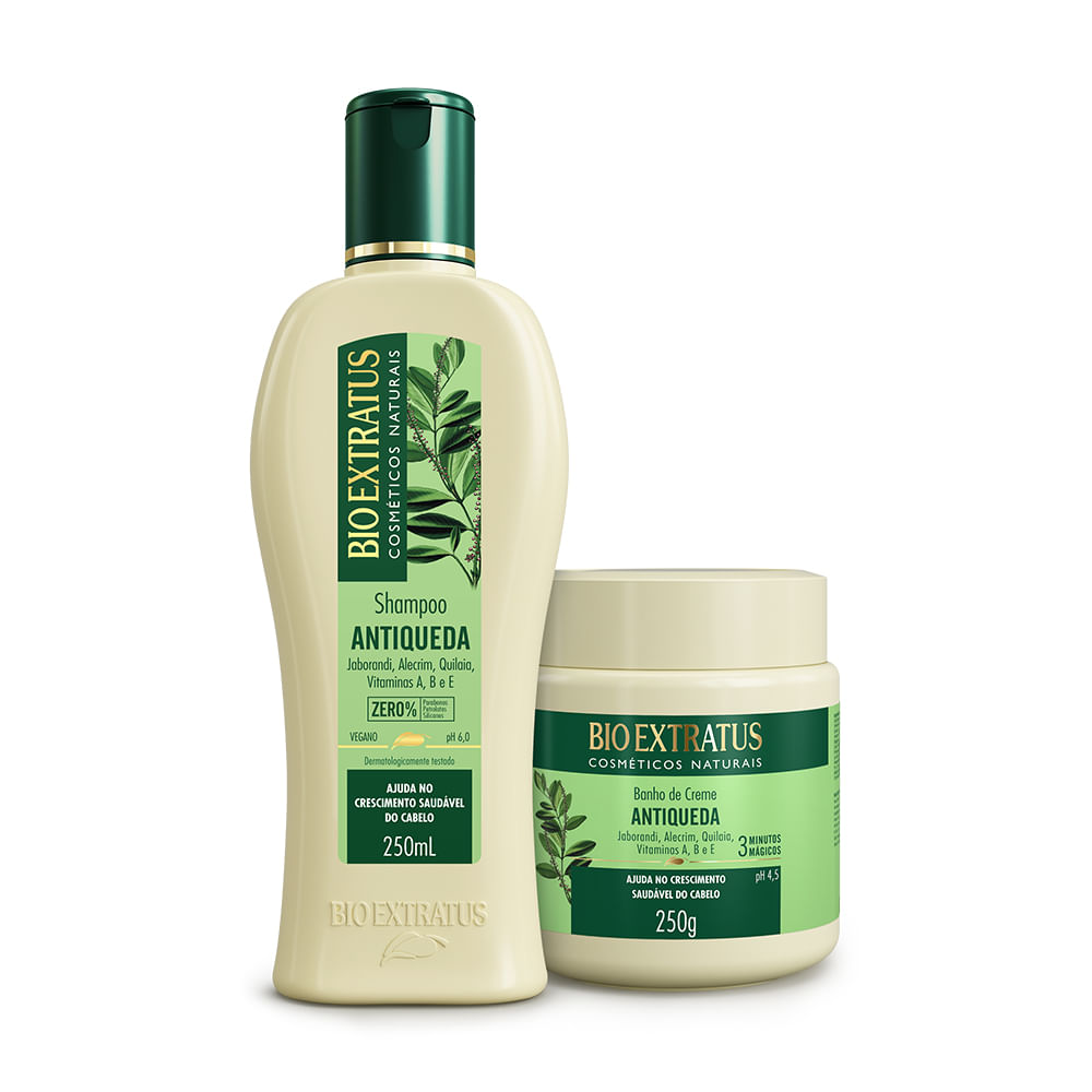 Kit Antiqueda Jaborandi (250mL/g) Shampoo e Banho de Creme - Bio Extratus