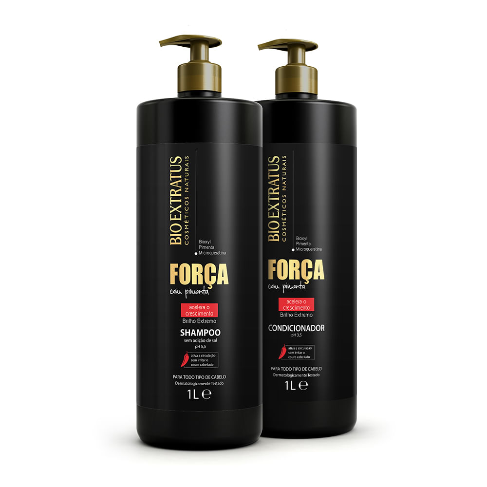 Kit Força (1L) Shampoo e Condicionador - Bio Extratus