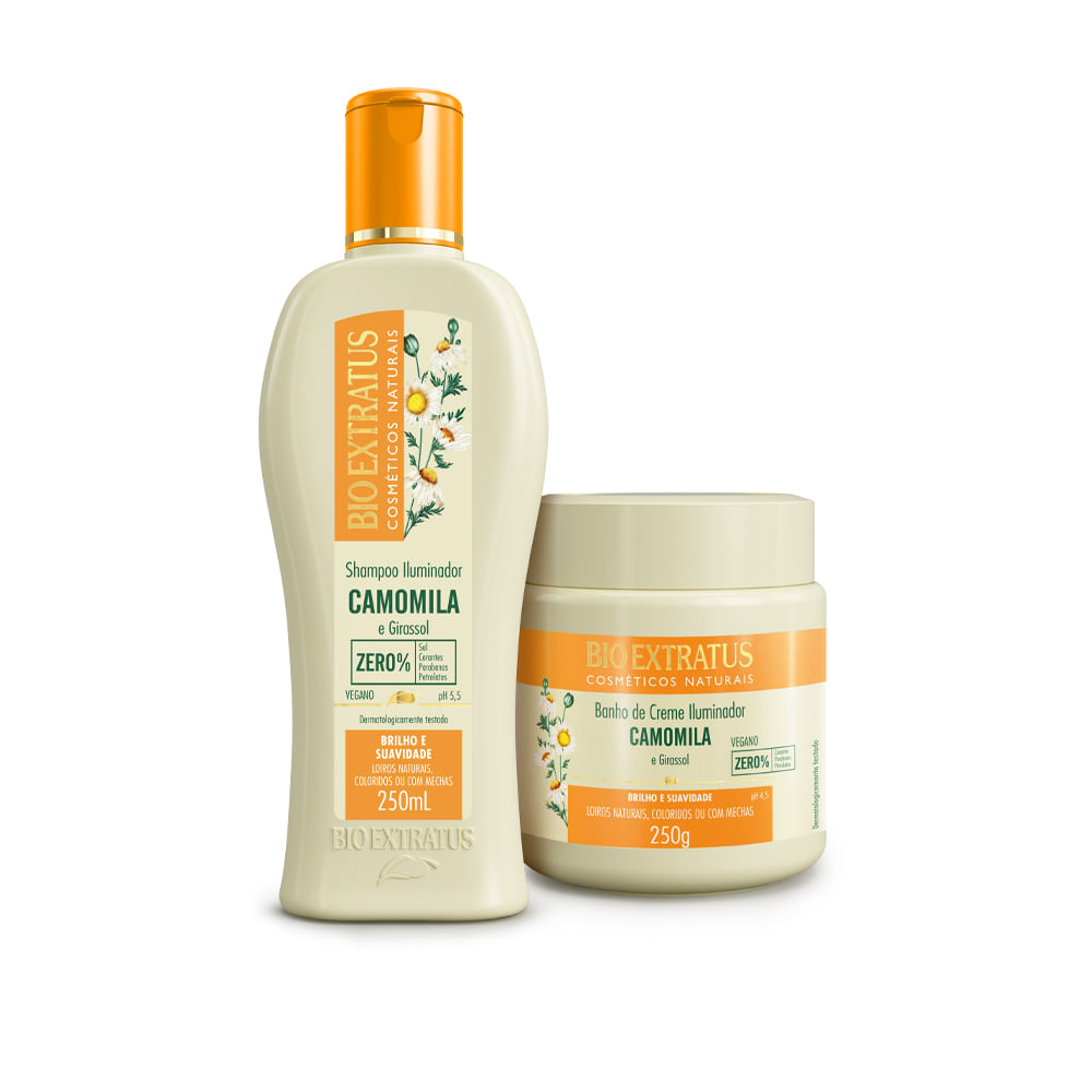 Kit Camomila Shampoo e Banho de Creme (250g) - Bio Extratus