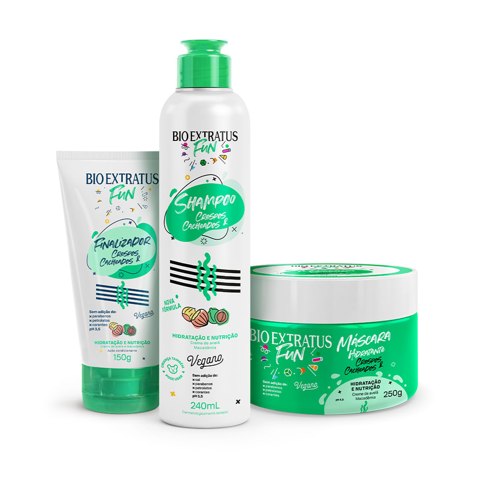 Kit Fun Crespos e Cacheados Linha Completa - Bio Extratus